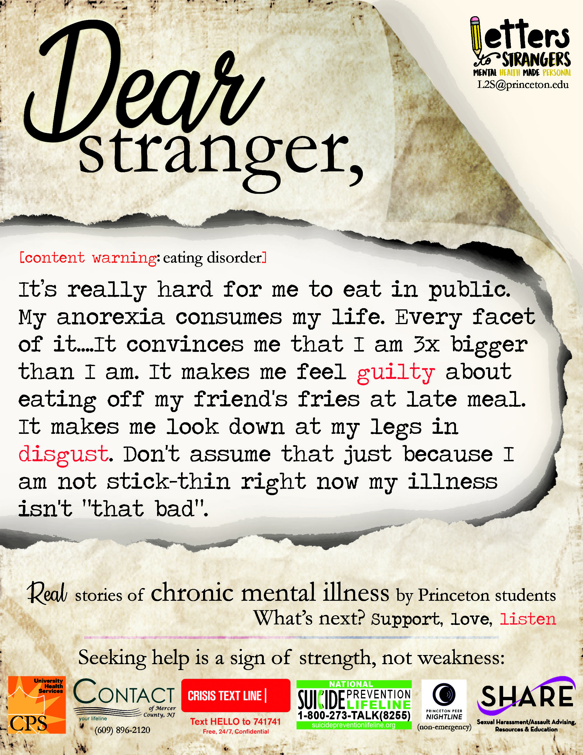 Project: Stronger than Stigma (2018) – Letters to Strangers