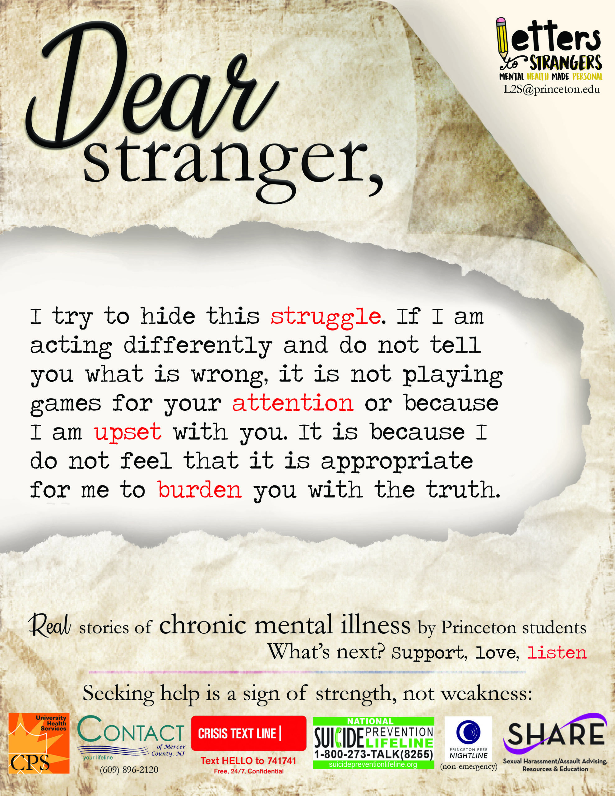 Project: Stronger than Stigma (2018) – Letters to Strangers